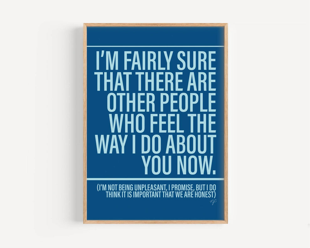 Wonderwall print on high quality matte paper - various colours ...