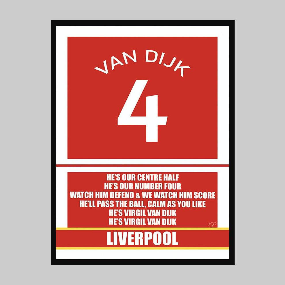 Liverpool Virgil Van Dijk - Football Art Print on a luxury matte paper ...